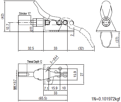 Toggle Clamps Side Push Type, 450N, Stainless Steel | MISUMI | MISUMI ...