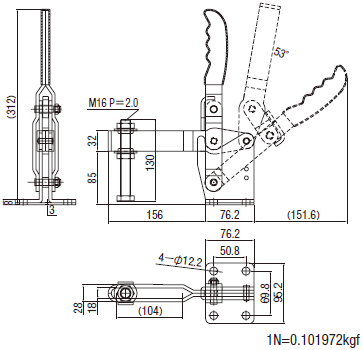 (Economy series) Bottom Fixed Closing Pressure of Vertical Toggle Clamp ...