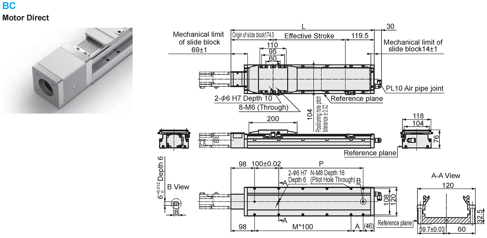 Single Axis Robots E-MCT12, Guide Built in Type, Fully-Sealed Type(For Clean Environment ...