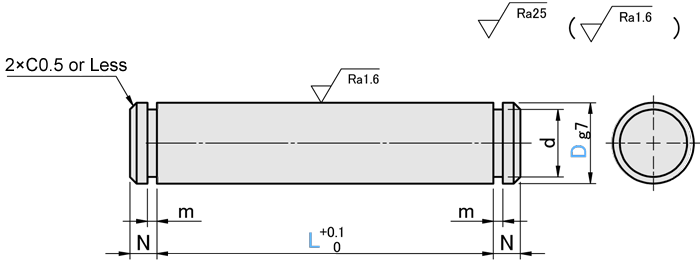 RoHS Compliant Pivot Pin - L Dimension Configurable, Straight Retaining Ring Type [RoHS Comliant ...